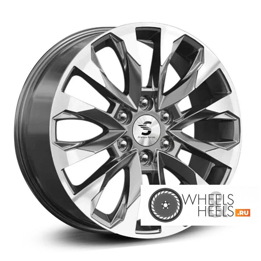 Диск Premium Series КР007 Pajero Sport 20x8 6x139.7 et38 dia67.1 Темно - серый глянцевый с полированной лицевой поверхно