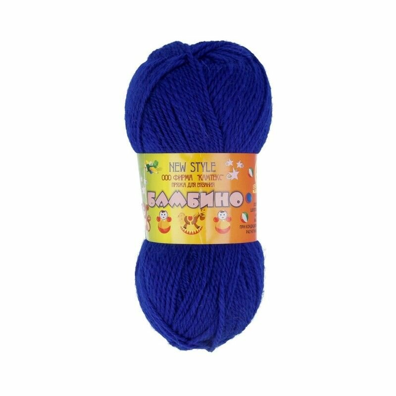 Пряжа Камтекс "Бамбино", цвет: 019 - Василек, 3 шт, 65% акрил, 35% мериносовая шерсть 50 г 150 м