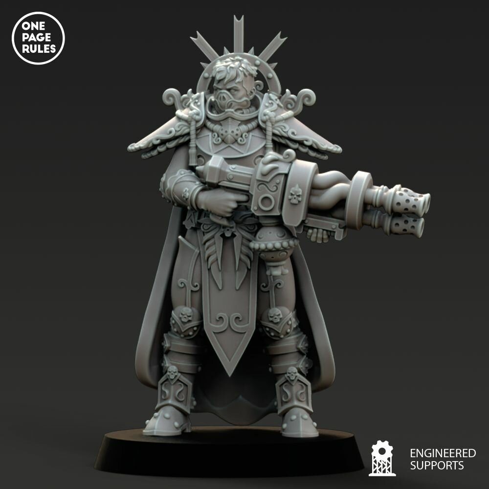 Миниатюра Warhammer "Сестры битвы с огнеметом" масштаб 32 мм