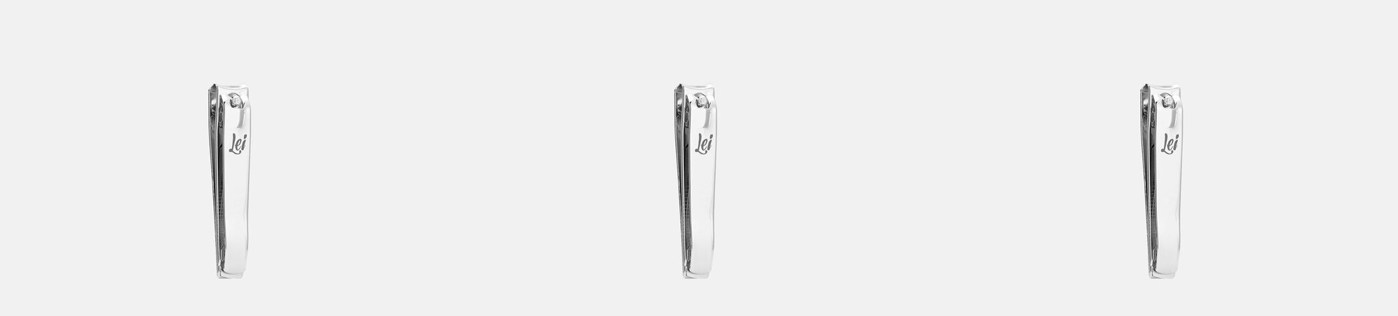 LEI Клиппер большой, серебро, прямой, пластиковый держатель,3шт.