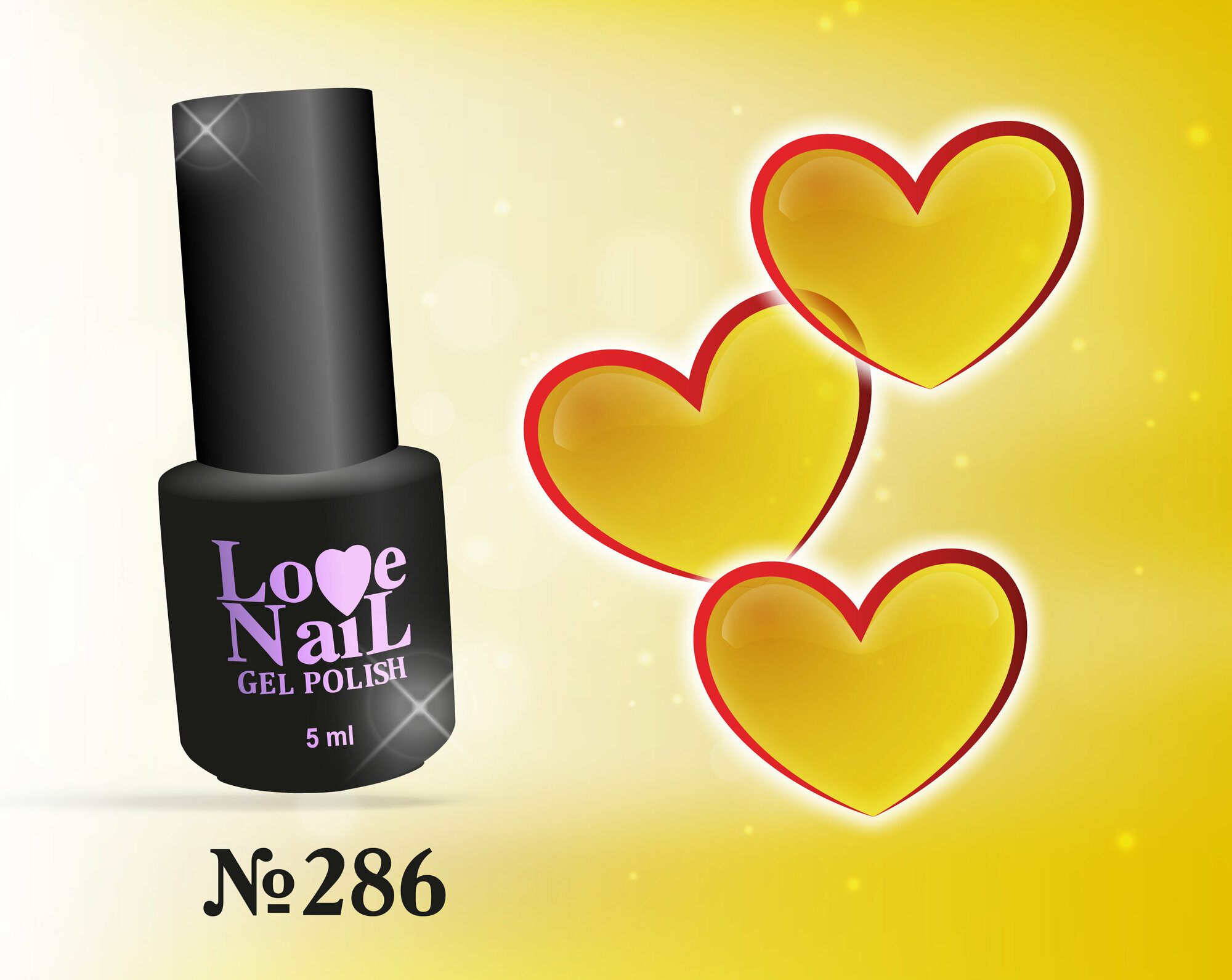 286 LoVe Nail гель лак класса премиум витраж 5 мл.