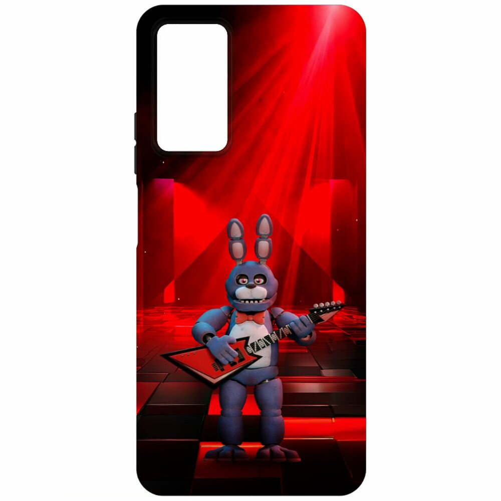 Чехол-накладка Krutoff Soft Case фнаф (FNAF) - Бонни с гитарой для Xiaomi Redmi Note 12 Pro 4G черный