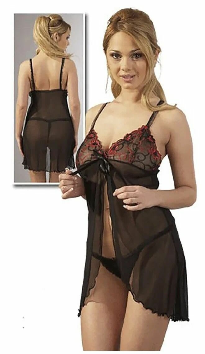 Беби-долл с вышивкой на груди от Cottelli Collection, L