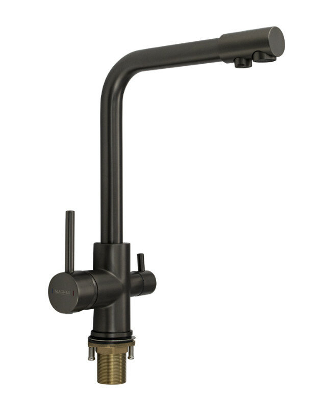 Смеситель для кухни и кухонной мойки MAGNUS 8247 графит с краном для питьевой воды