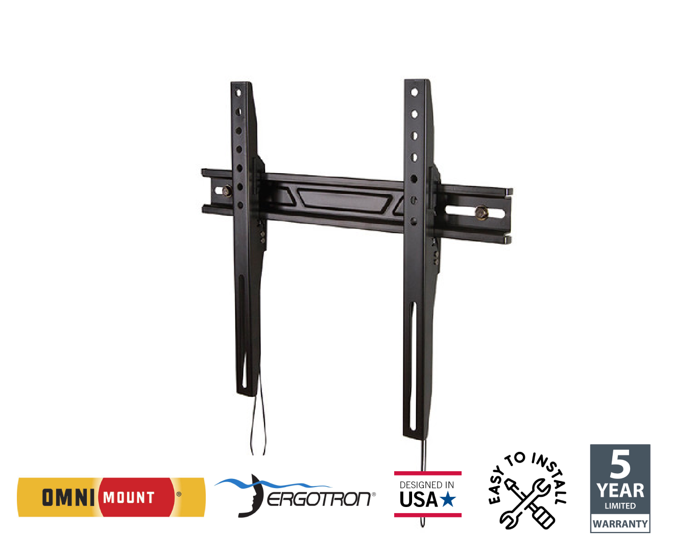 Кронштейн на стену OmniMount OS80F для телевизора 37"- 55", до 36,3 кг, фиксированный, чёрный