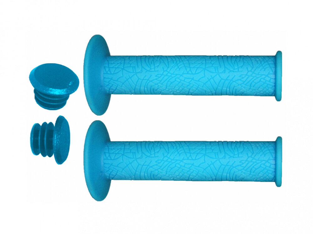 Ручки руля (грипсы) H-G 60, резиновые 120мм, голубые (пара)