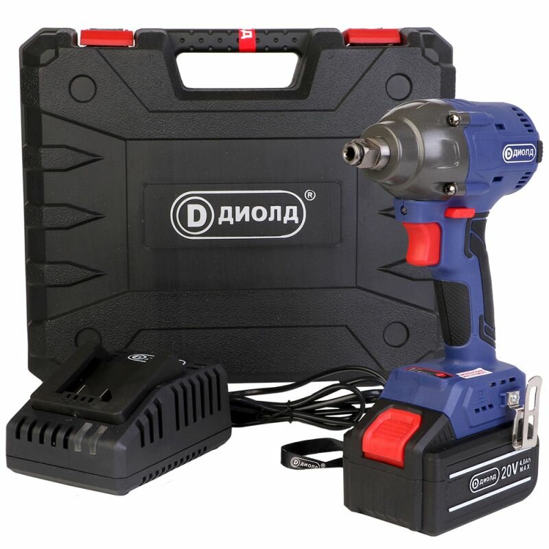 Гайковерт-шуруповерт ударный аккумуляторный ГЭА-20ЛИ-03 кейс, (ЗУ, АКБ 4Ач),400Нм, 3000 об/мин