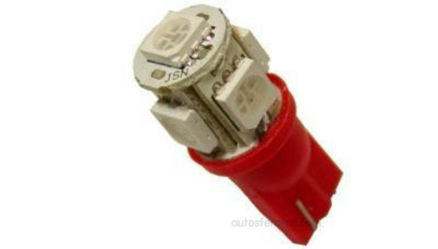 LEDO 12966S5N1R LEDO Лампа светодиодная W5W 5SMD красная 12V