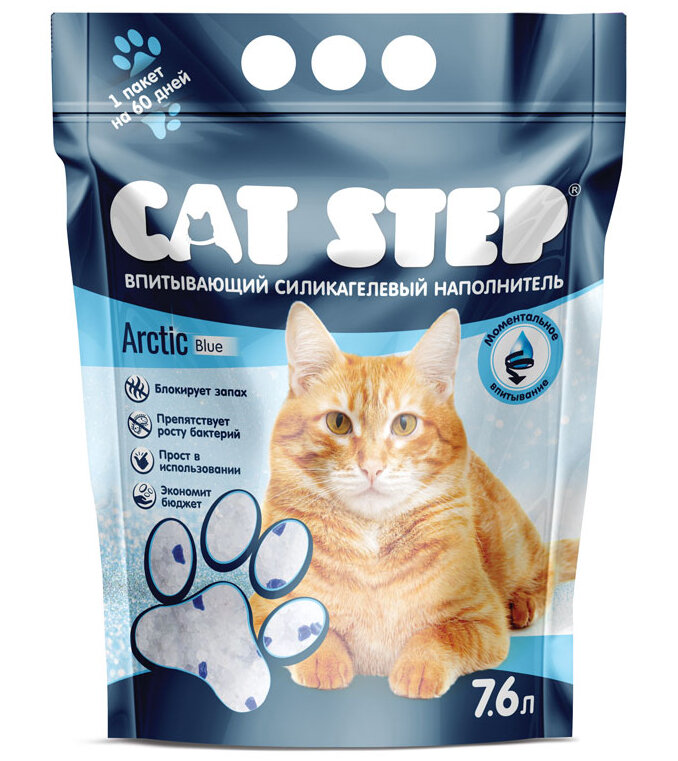 Cat Step Силикагелевый наполнитель , 7,6 л, 3.34 кг 3.34 кг