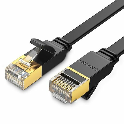 Кабель UGREEN NW106 (11261) Cat 7 U/FTP Lan Cable Flat Design. Длина: 2м. Цвет: черный.