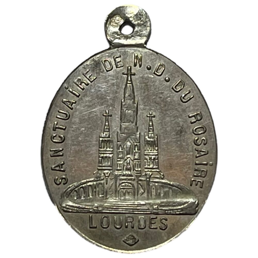 Франция, кулон "Святилище Девы Марии Розарии в Лурде" 1891-1930 гг.