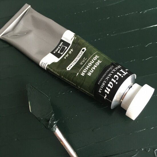 Краска масляная Малевичъ Tician, Земля зеленая, 46 мл