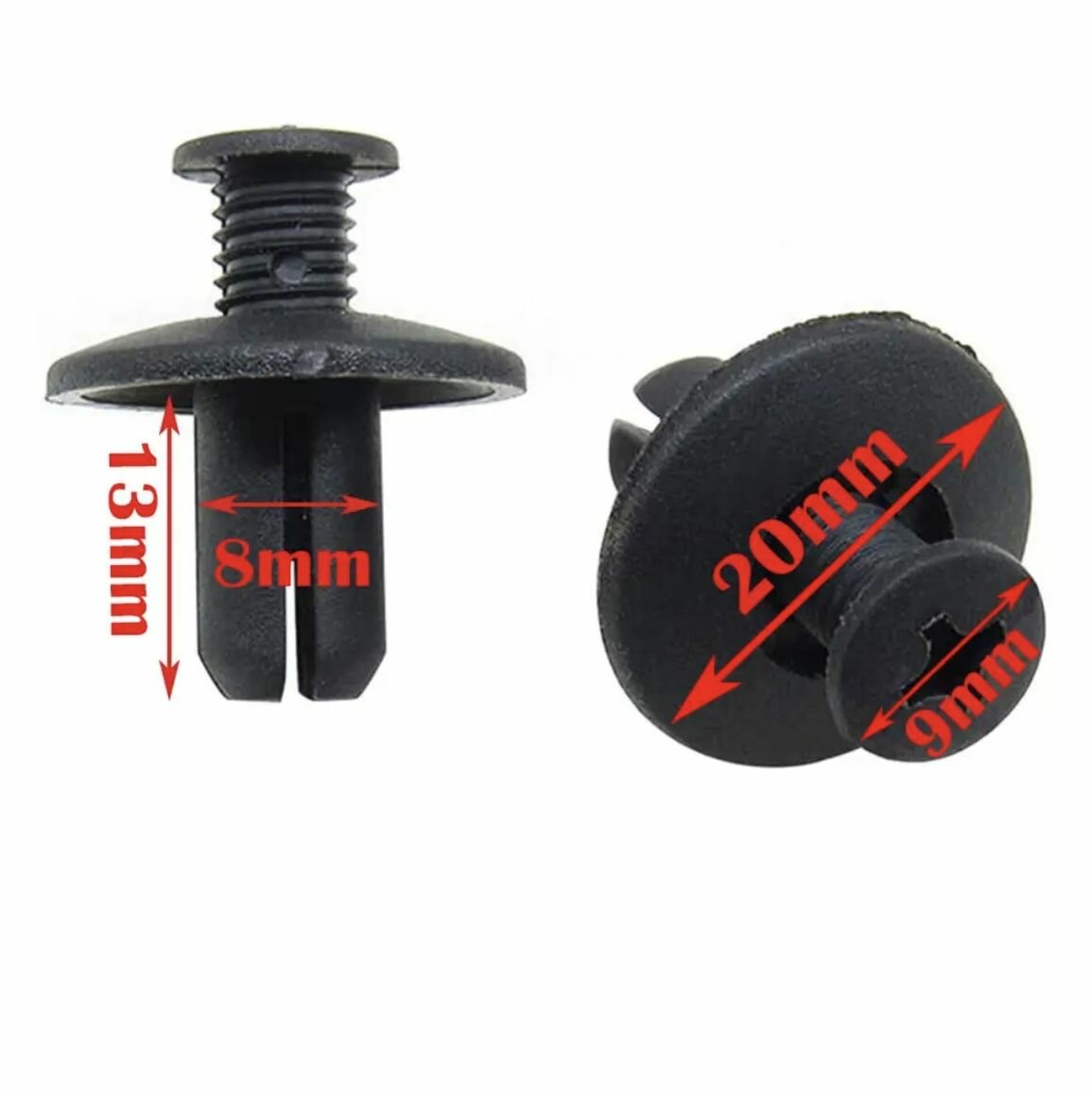 Крепежные клипсы автомобильные, для подкапотного и внутреннего пространства, 10 шт, черные