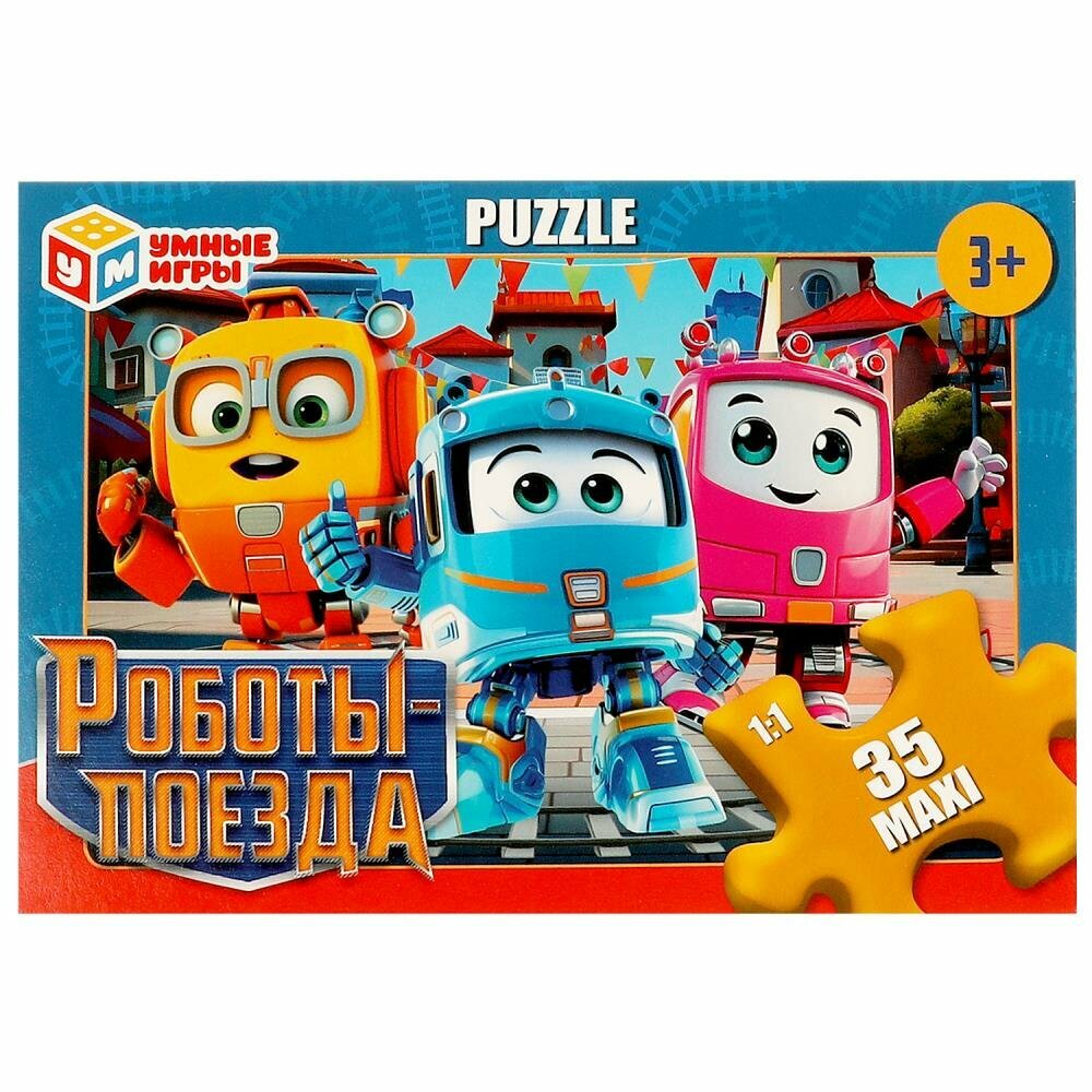 Макси-пазлы Роботы-поезда 35 деталей Умные игры 4660254429918