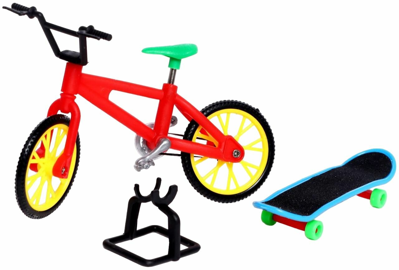 Набор пальчиковых игрушек с ремкомплектом, фингербайк и фингерборд, мини-велосипед и мини-скейт для пальцев, игрушка для трюков