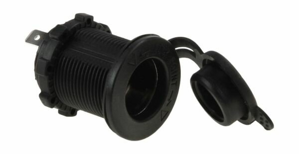 Разъем прикуривателя врезной, чёрный