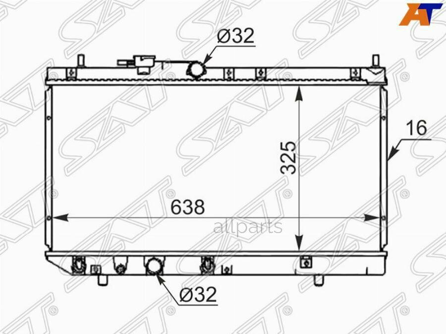 SAT DA0002 Радиатор Daihatsu Charade 93-00 / Pyzar 96-02