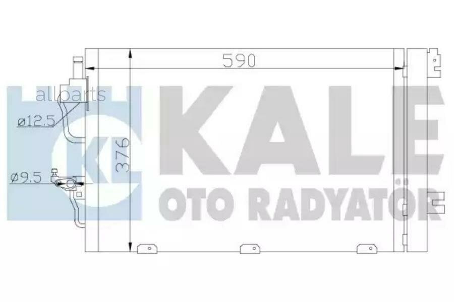 KALE 393400 Радиатор кондиционера для а/м Opel Astra H (04-) 1.6i/1.8i M/A паяный