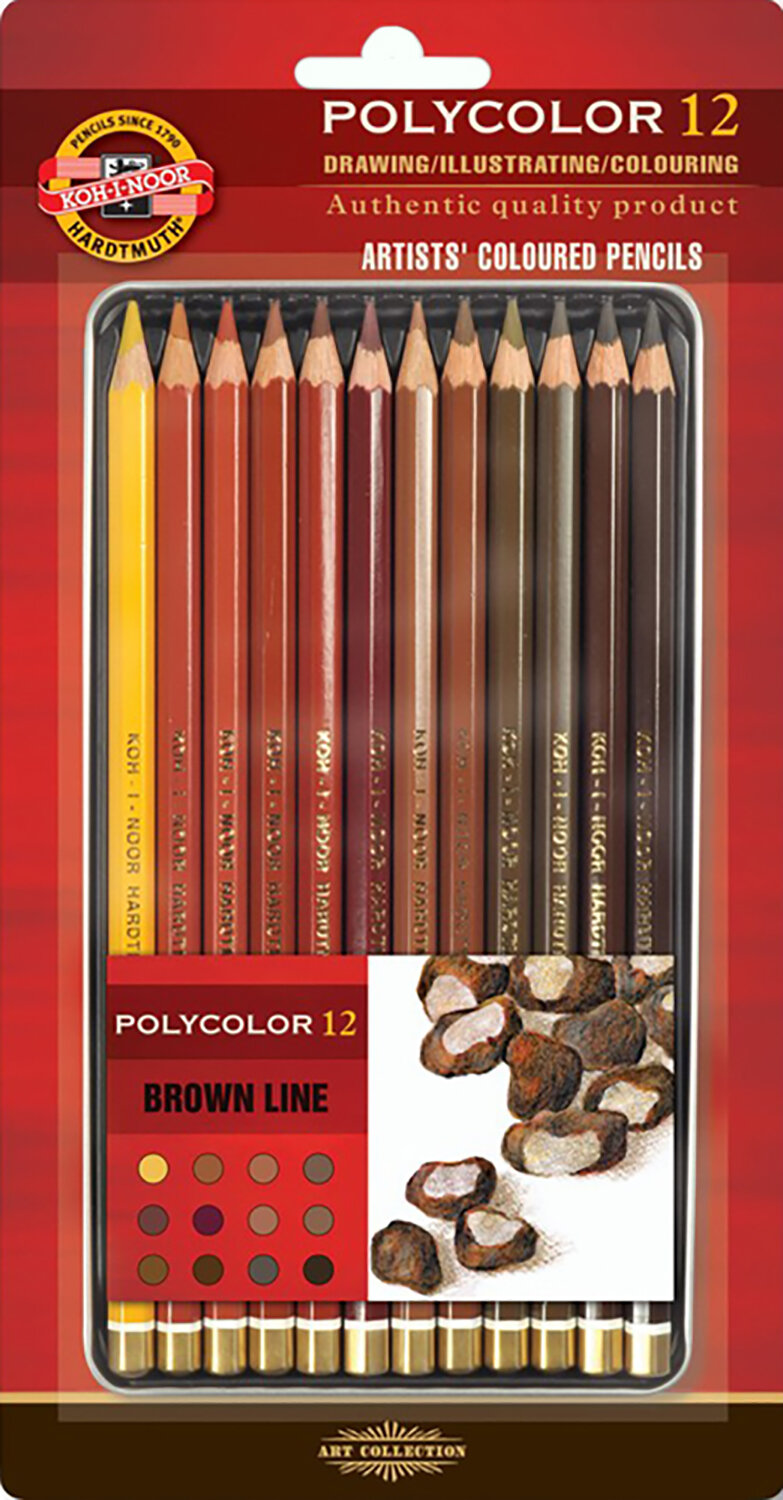 Карандаши цветные художественные Polycolor Braun Line, 12 цветов