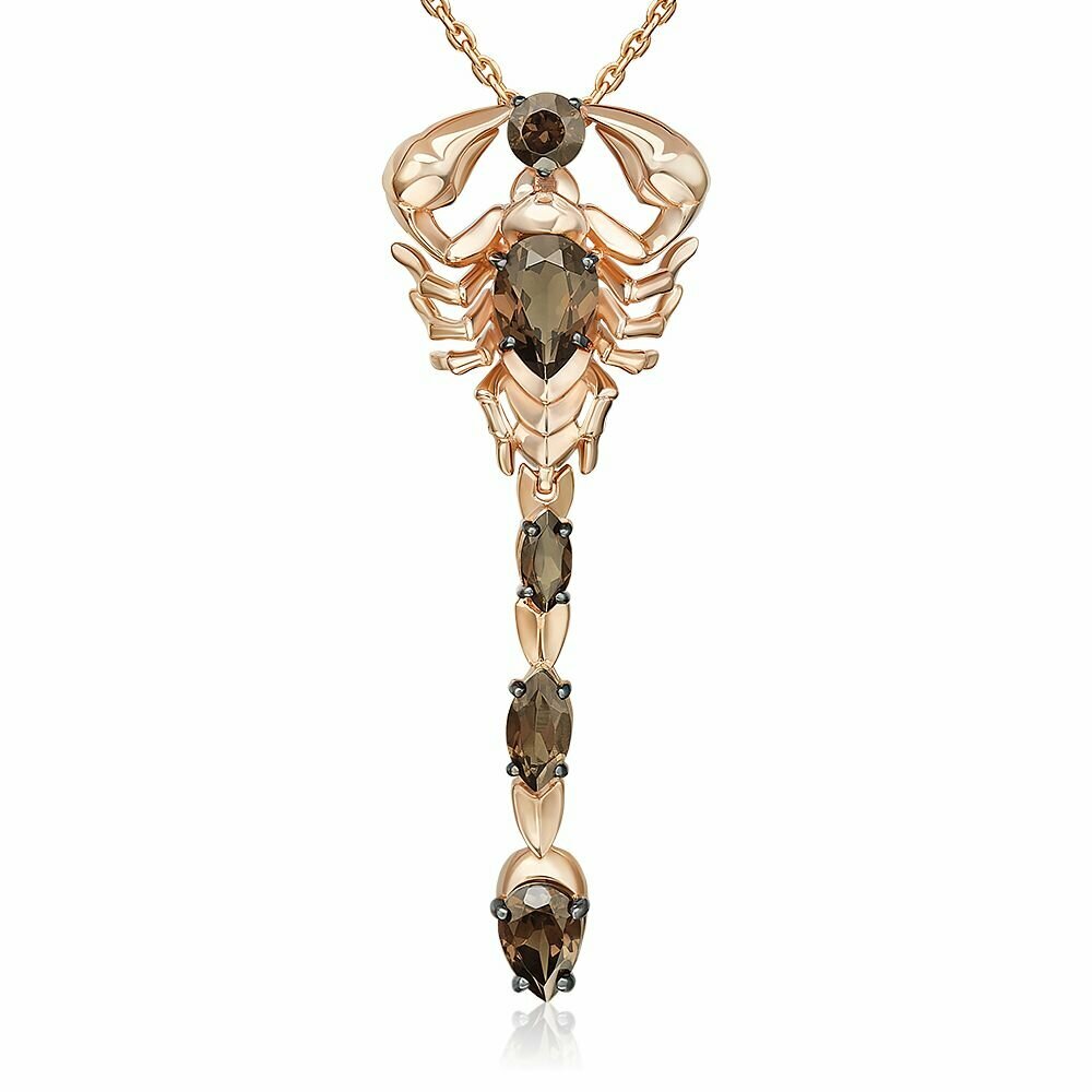 Подвеска, красное золото, 585 проба, раухтопаз