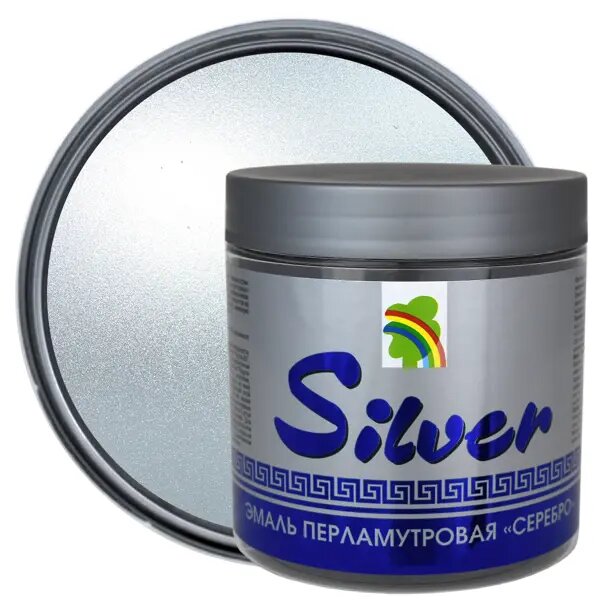 Эмаль акриловая Радуга перламутровое серебро Р-117 0.4 л
