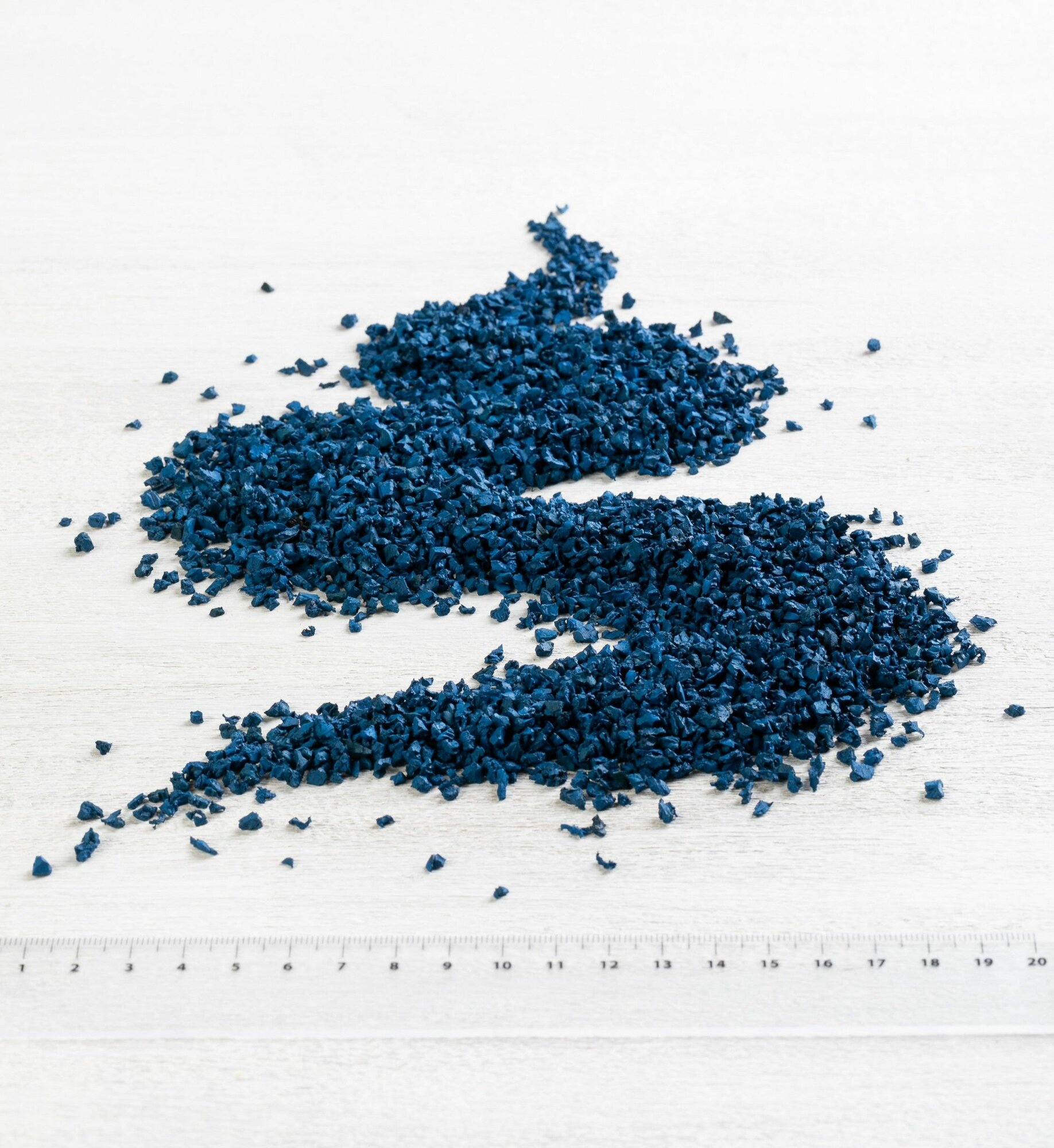 Резиновая крошка EPDM / цветная каучуковая крошка, синяя 1 кг