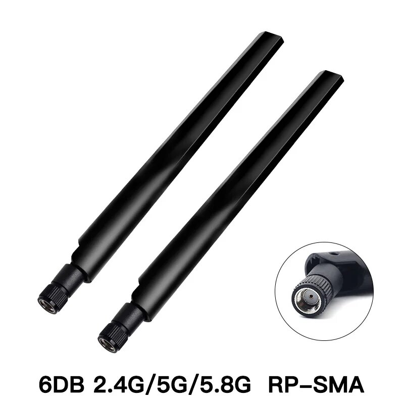 2шт. Wi-Fi антенна 6dBi RP-SMA 2.4G/5G/5.8G
