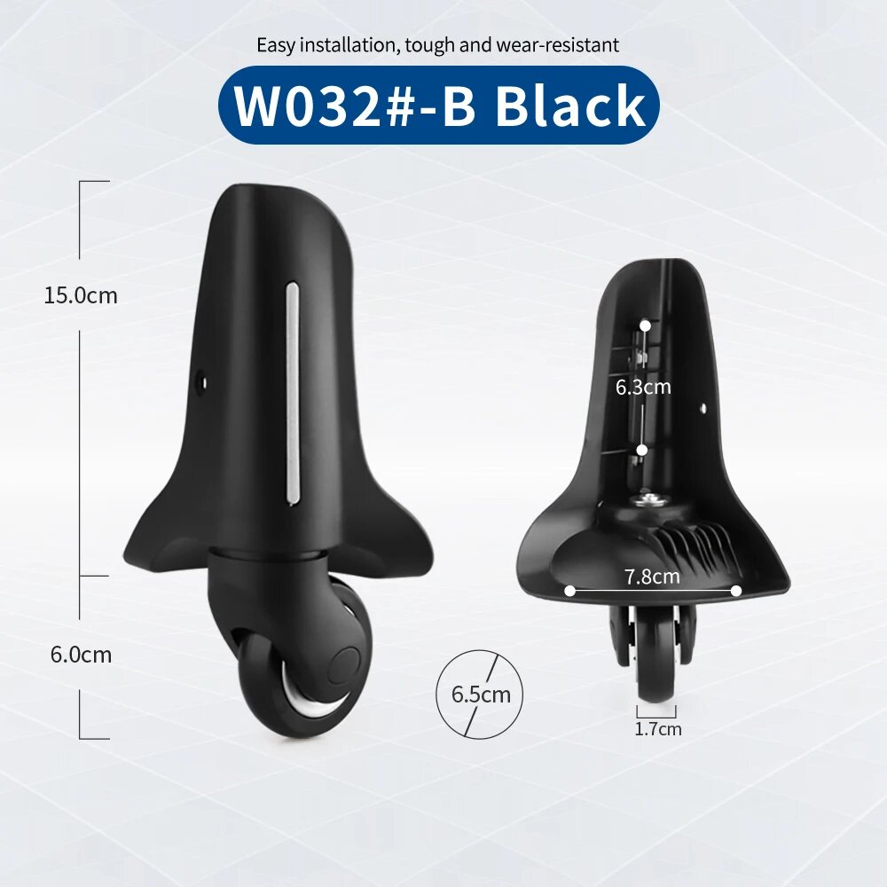Ролики для чемодана W032-B Black (2 шт.)