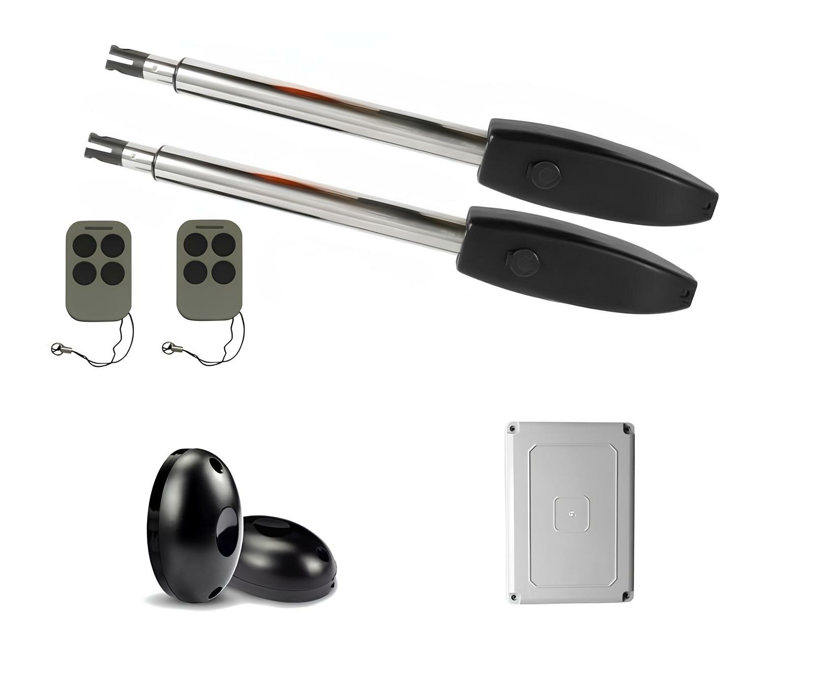 Автоматика для распашных ворот KSW-2500 F, комплект: 2 привода, блок управления, 2 пульта, фотоэлементы