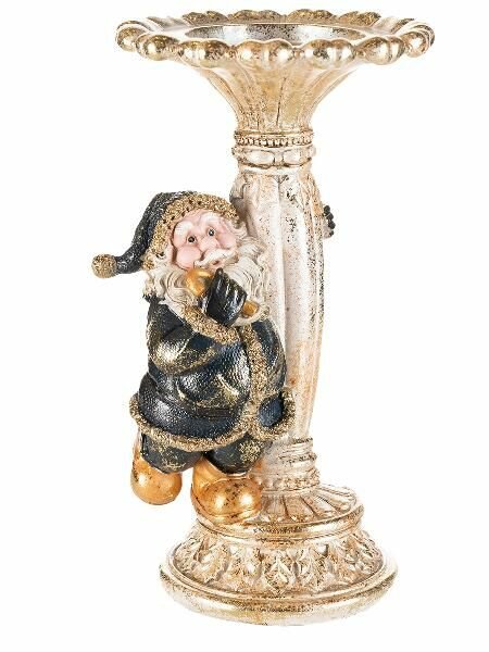 Подсвечник с Дедом Морозом h27cm, 15*14,5см (Полистоун)