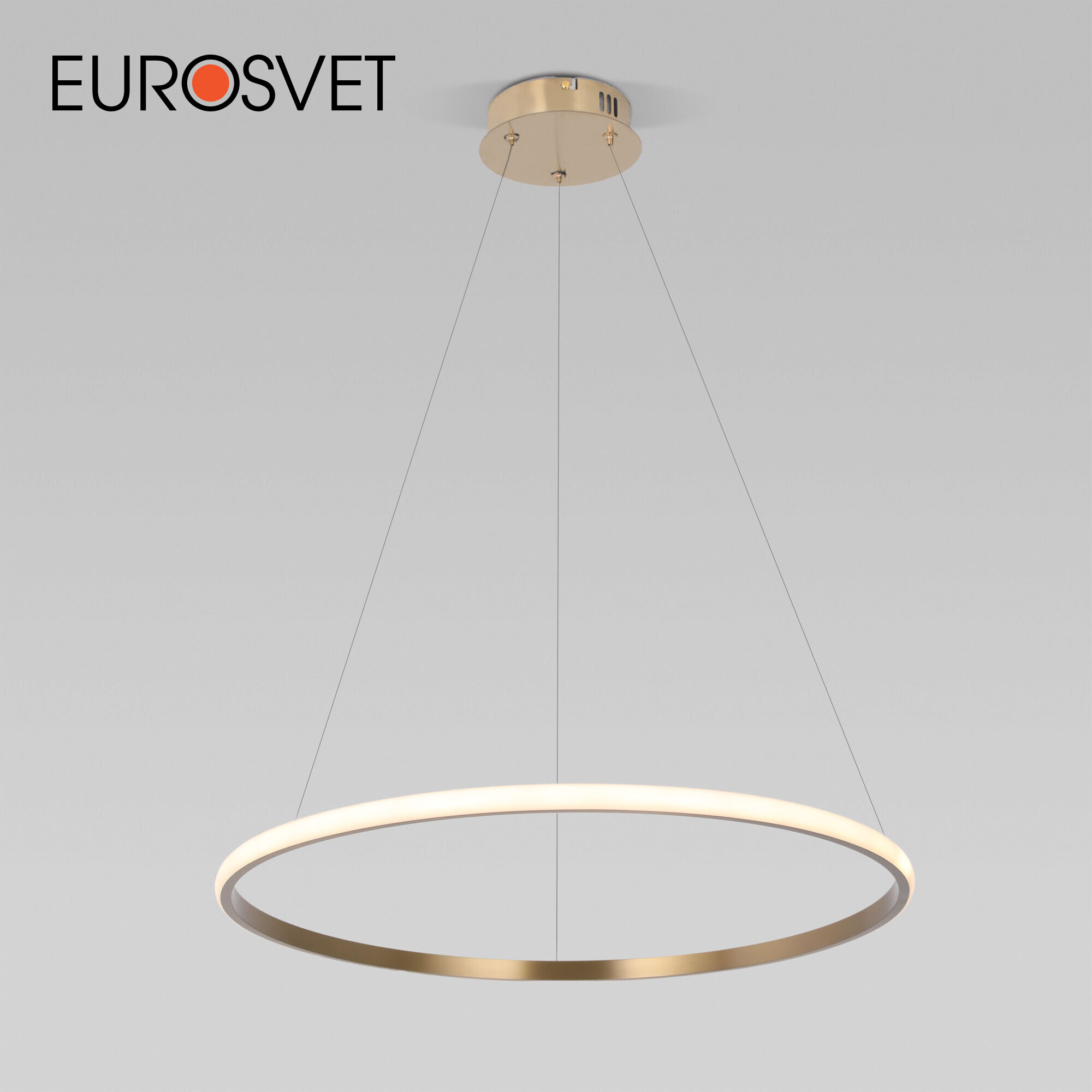 Люстра / Подвесной светильник с пультом управления Eurosvet Collars 90264/1, 50 Вт, 3300K/4200K/6500K, латунь