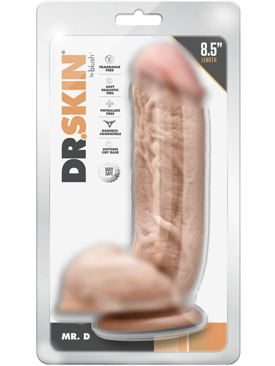 Фаллоимитатор на присоске "DR. SKIN MR. D 8.5 INCH DILDO WITH BALLS BEIGE" 15.5см