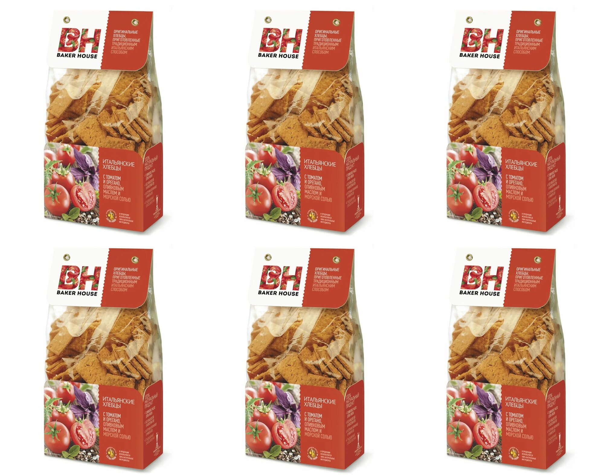 Baker House Хлебцы Итальянские с томатом и орегано,250 г,6 шт