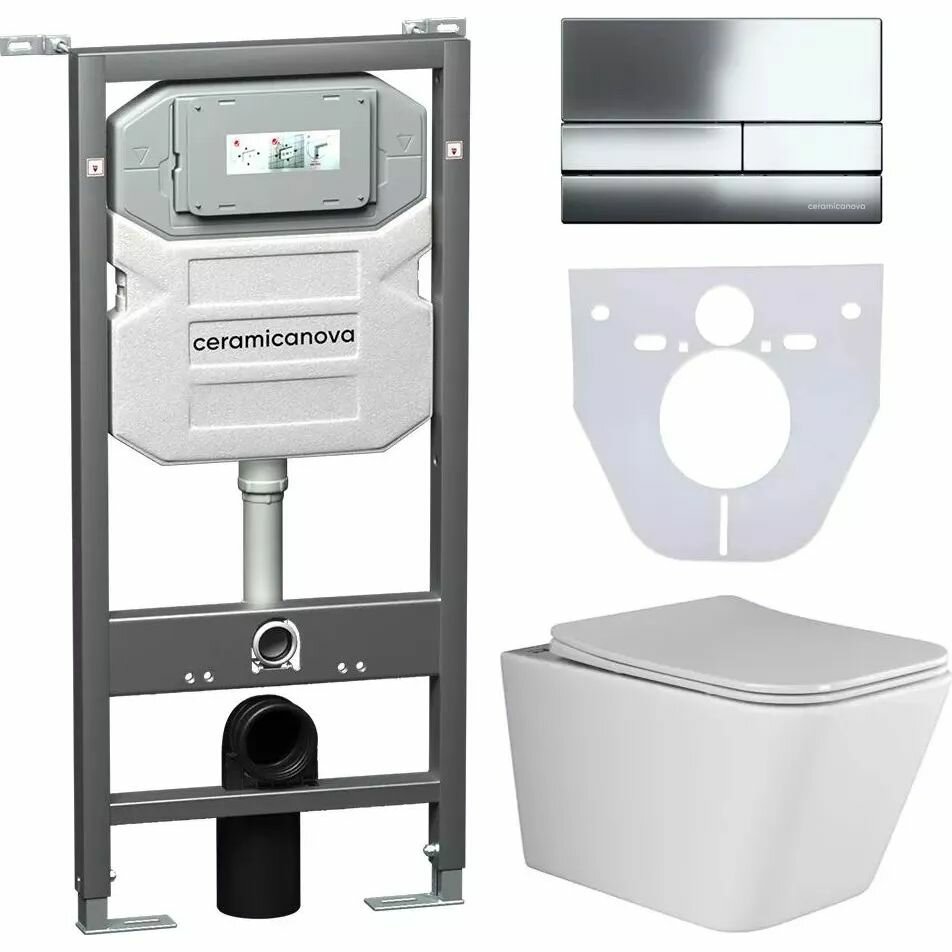 Комплект унитаза с инсталляцией Ceramicanova Metric CN3007_1002CH_1000