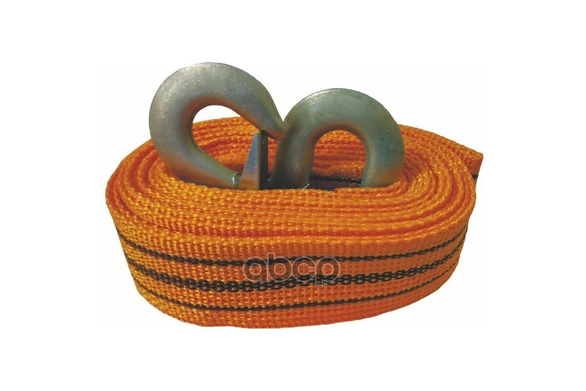 Трос буксир. (5 т) лента 2 крюка /4 м/ пакет сервис ключ арт. 73703 - высокое качество товара по низкой цене