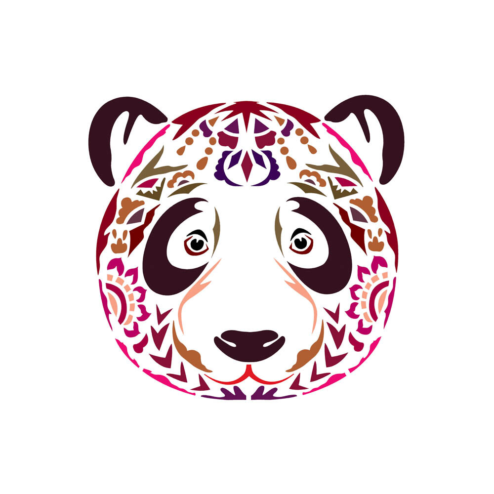 Трафарет Панда, OTOKODESIGN, пластик, белый, детский, 33-40006