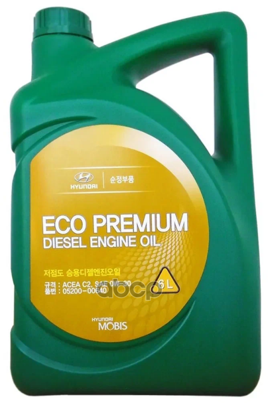 Масло моторное HYUNDAI ECO PREMIUM DIESEL C2 0W30 синт. 6л Hyundai-KIA арт. 05200-00640