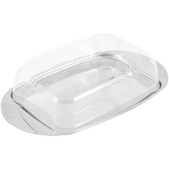 Масленка Mallony с пластик крышкой OLIATORE нерж. сталь, 18х11х4 см