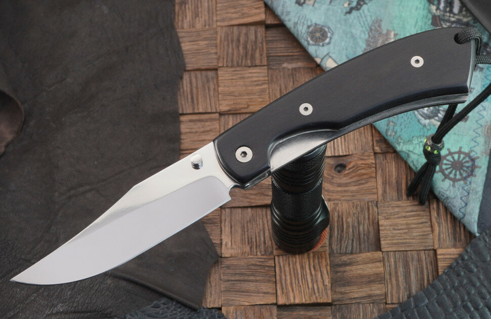 Закаленная сталь складной нож Боец, сталь D2, рукоять граб