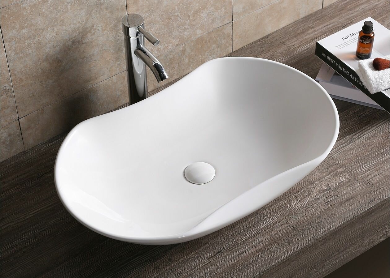 Раковина Ceruttispa CR7031 накладная (670х415х125) белая