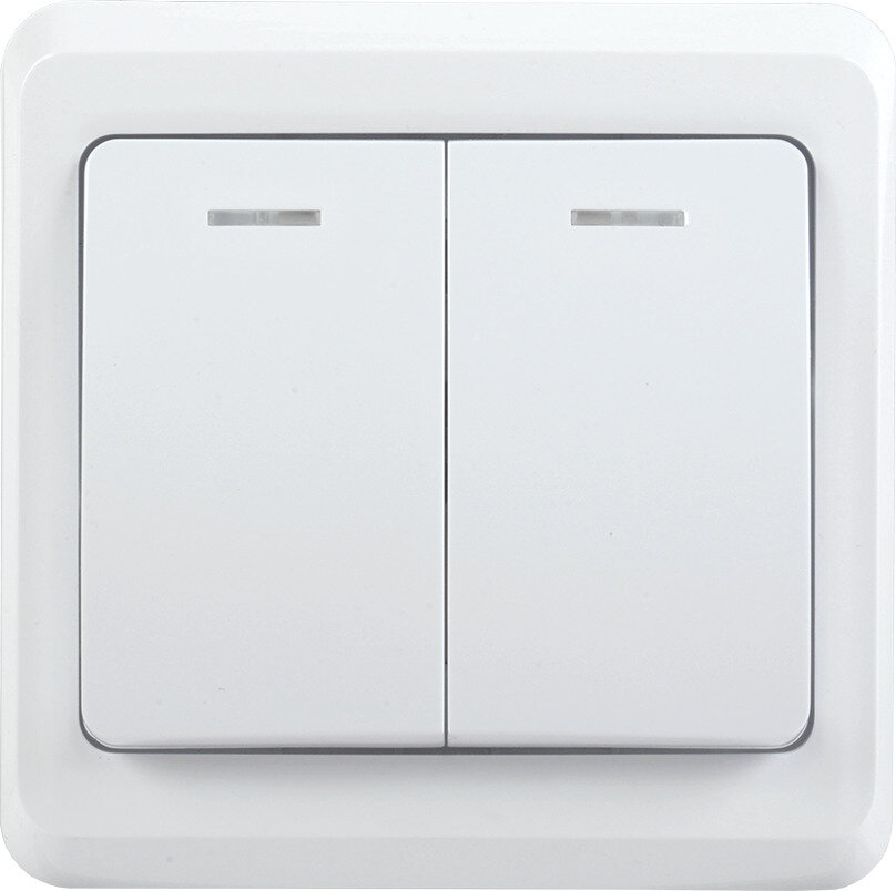 Выключатель 2-клавишный с индикацией ВС10-2-1-ВБ 10А Вега белый GENERICA