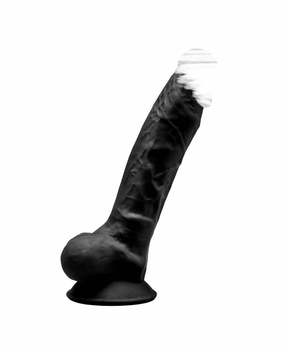 Черный силиконовый фаллоимитатор на присоске SileXD 7' MODEL 1