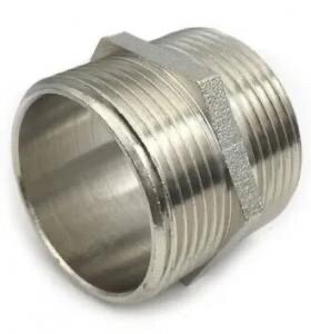 Ниппель равносторонний никелированный 1/2" - наружная резьба TIM SM022N