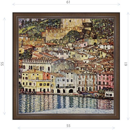 Картина Декор Депо Густава Климта Мальчесине на озере Гарда Матовая бумага в раме без стекла 61х61 см, DDK51639E21W55H55P24