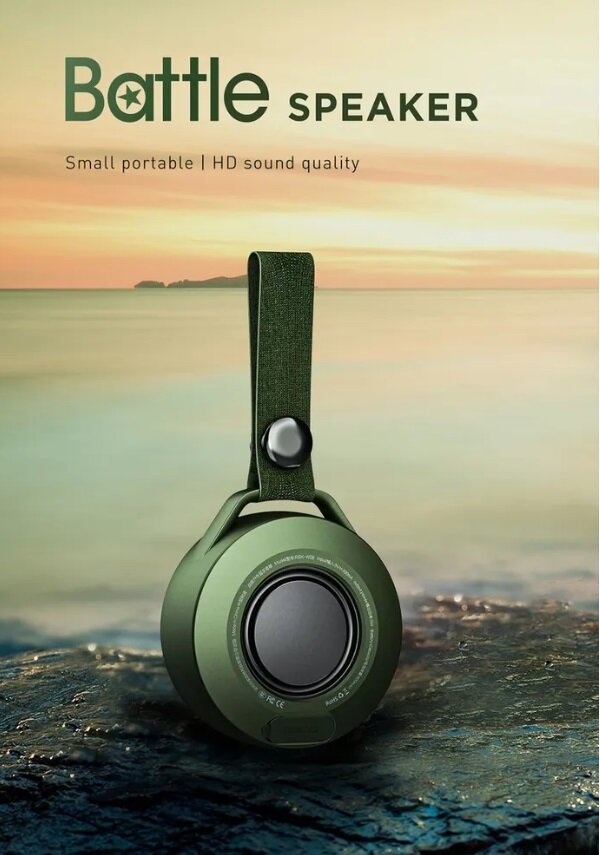 Динамик портативный Recci Battle Speaker BT5.3, 5W, 52 mm, 600 mAh, Зеленый, RSK-W26