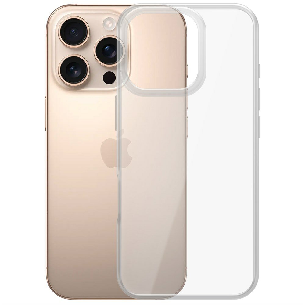 Чехол-накладка Krutoff Clear Case для iPhone 16 Pro, прозрачный, полиуретан (PU)