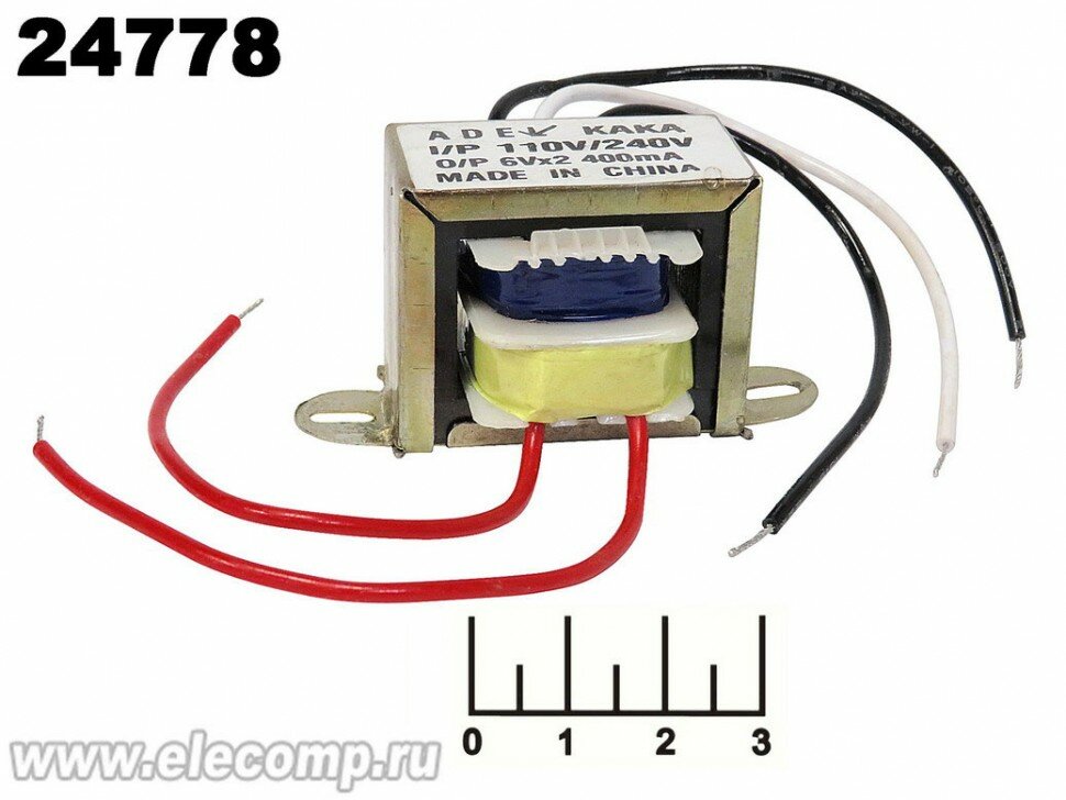Трансформатор 2*6V 0.4A (S1027)