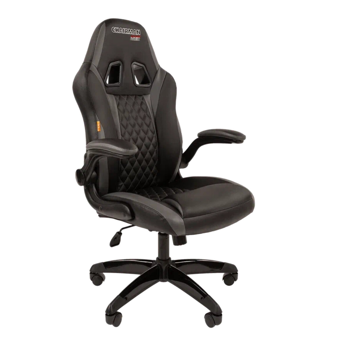Кресло игровое Chairman Game 15 экопремиум, черный/серый, из экокожи, компьютерное, геймерское, до 120кг