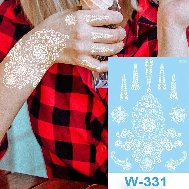 Временная татуировка хной Tattrendy белая w331w