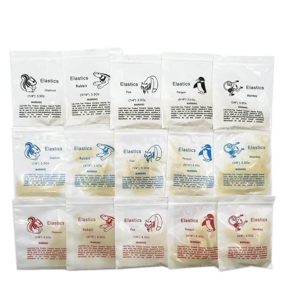 Ортодонтические резинки Xceldent 3.5/5/6.5 унций 6.5oz Monkey